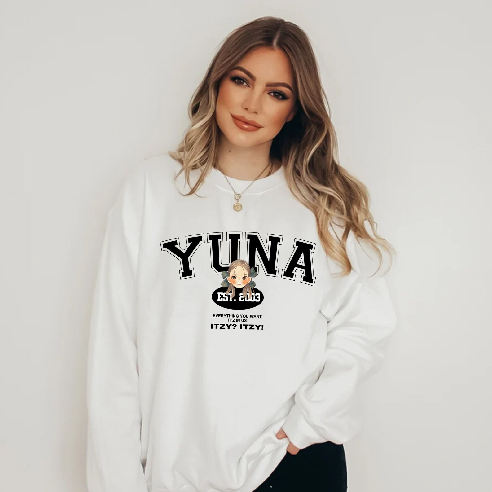 Cute Itzy Members Chibi Sweatshirt, Itzy Checkmate Hoodie, ITZY ...