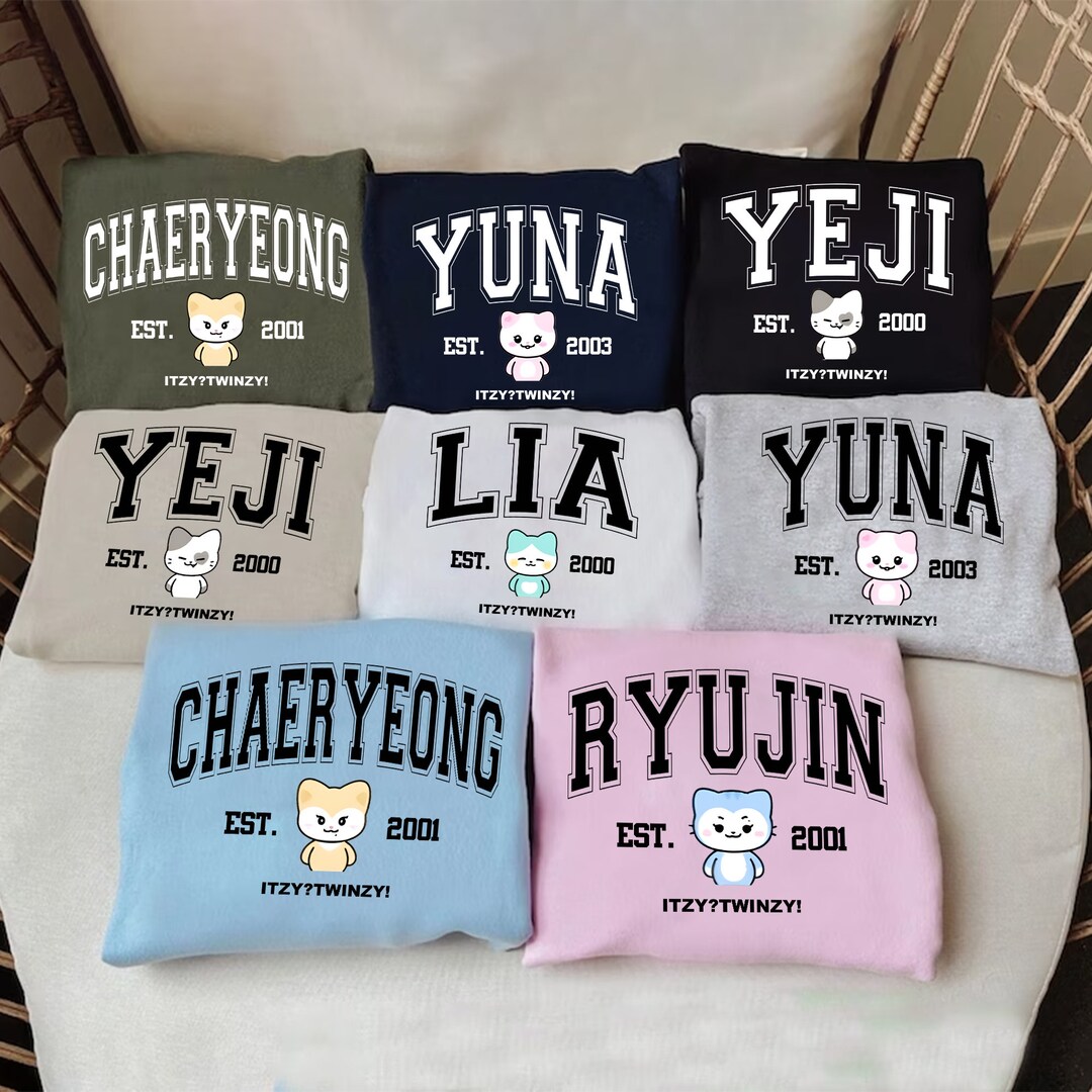 Itzy Members Twinzy Sweatshirt, ITZY Born to Be 2nd World Tour Shirt ...
