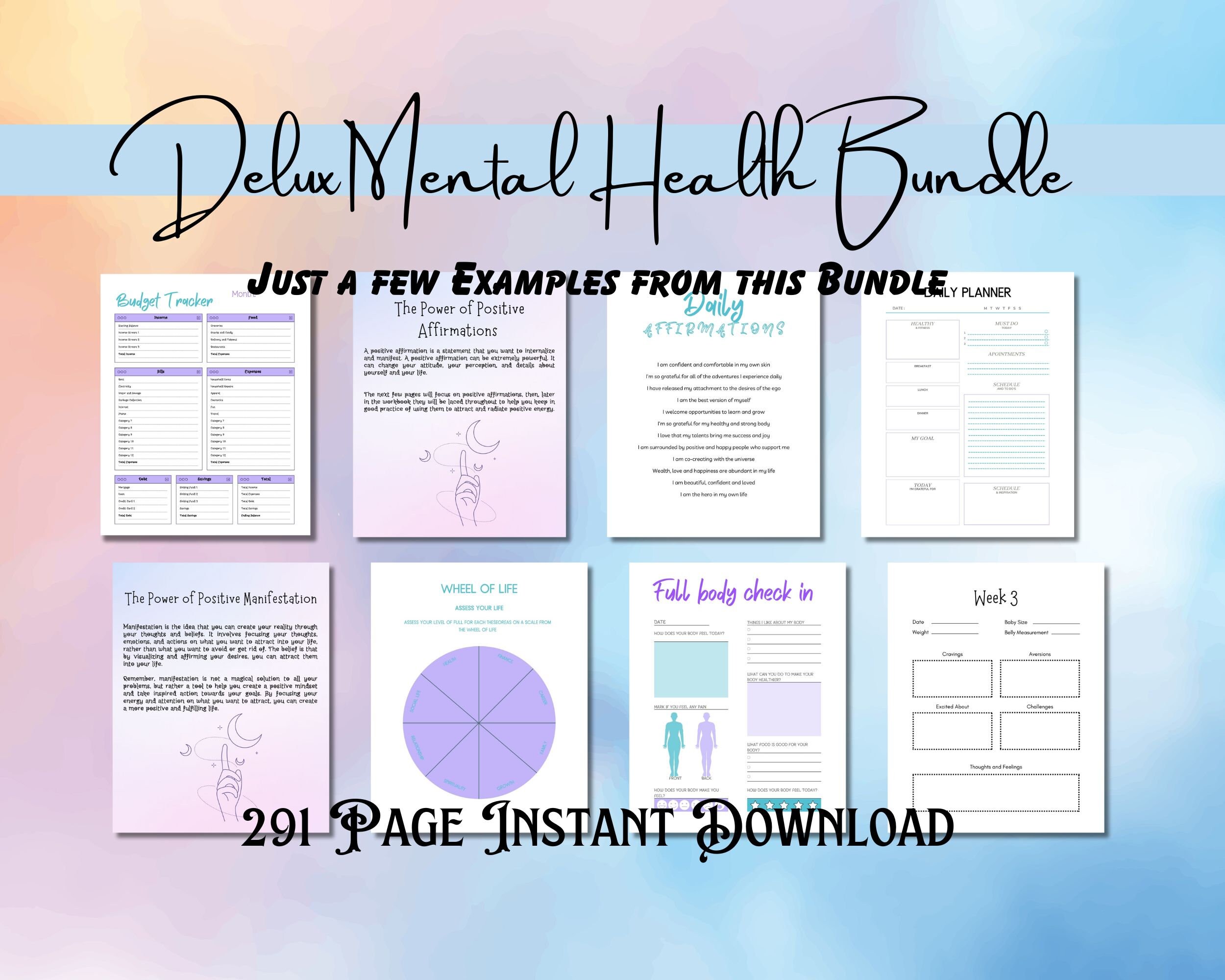 Printable Mental Health Bundle Activities CBT Worksheets Situation ...