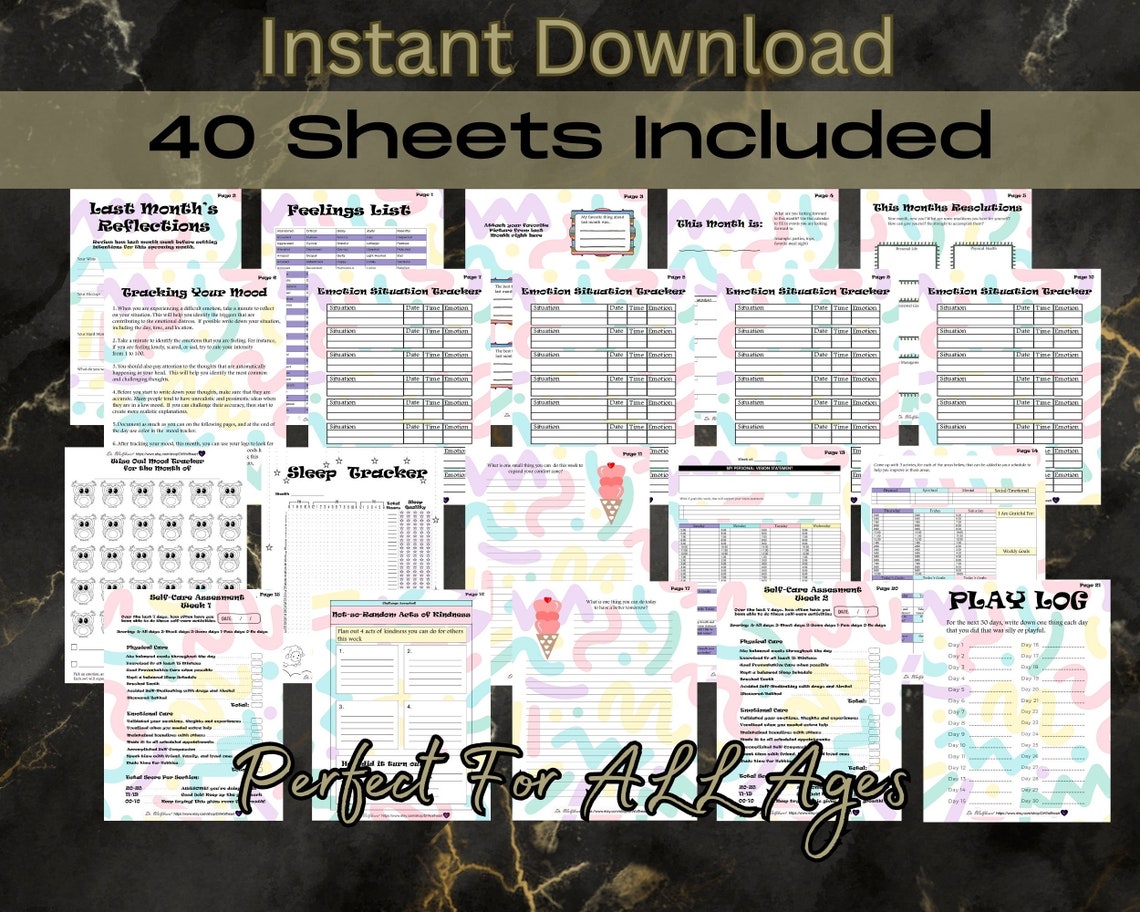 Printable Mental Health Activities CBT Worksheets Situation Processing ...