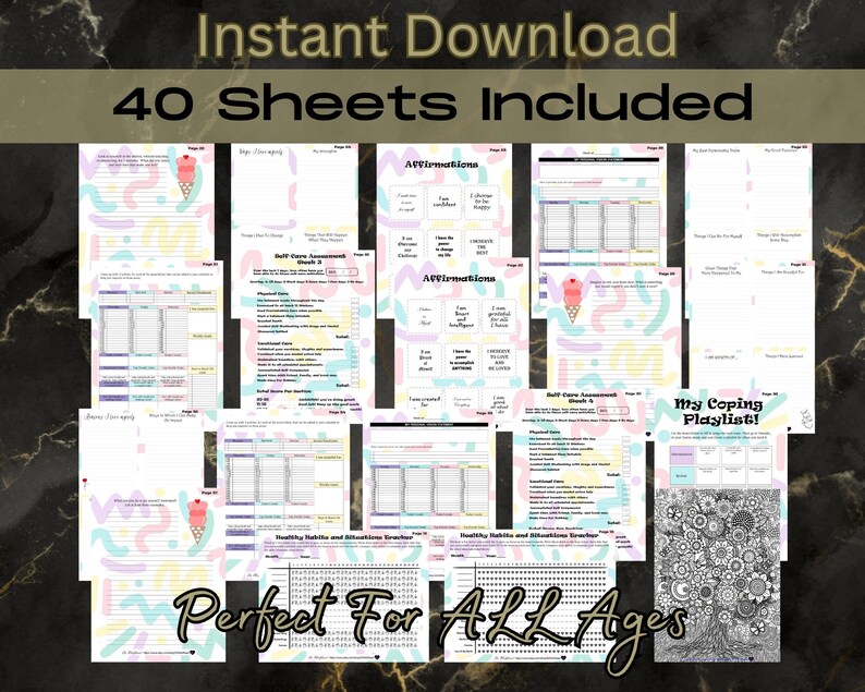 Printable Mental Health Activities CBT Worksheets Situation Processing ...