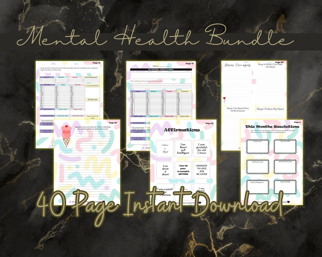 Printable Mental Health Activities CBT Worksheets Situation Processing ...