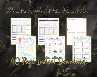 Printable Mental Health Bundle Activities CBT Worksheets Situation ...