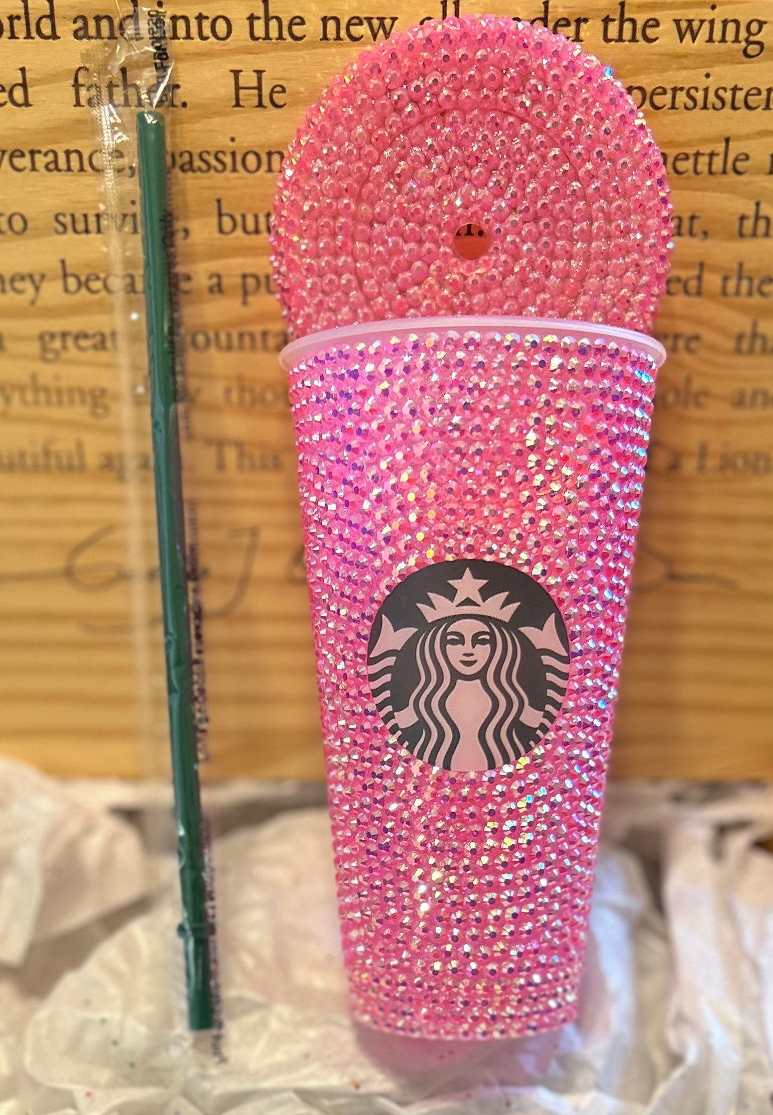 Hot Pink Rhinestone Starbucks Cold Cup Starbucks Reusable 24oz Cold Cup ...