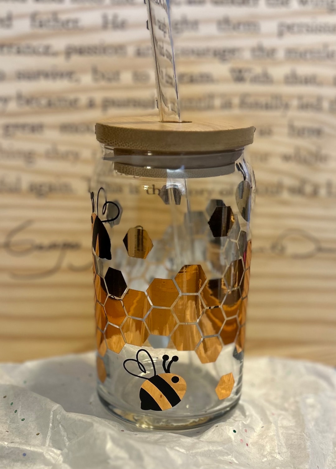 Bumblebee Beer Can With Lid & Straw Coffee Glass Soda Can Glass Beer ...