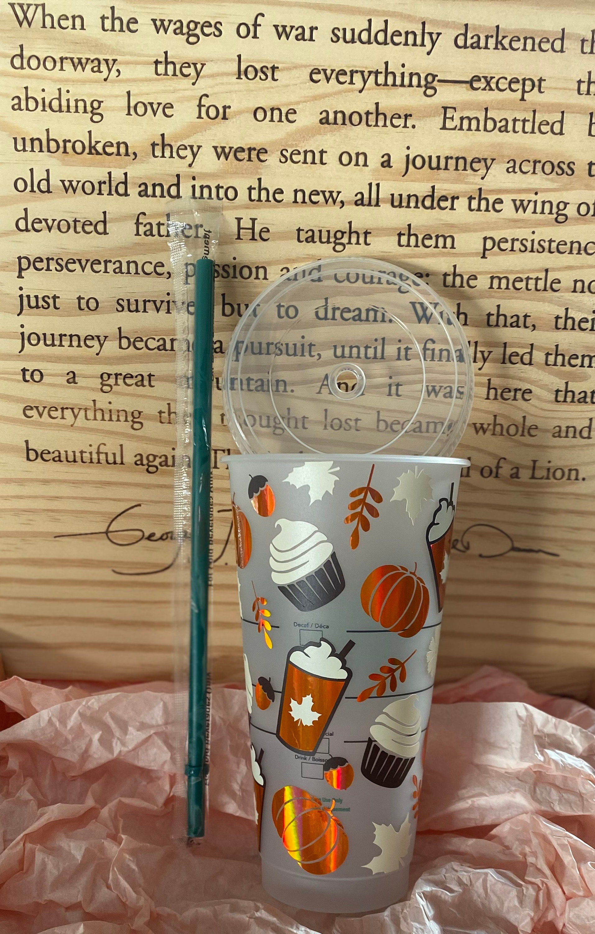 Fall Themed Starbucks Cup| Pumpkin Spice Starbucks Cup| Fall Cold Cup ...