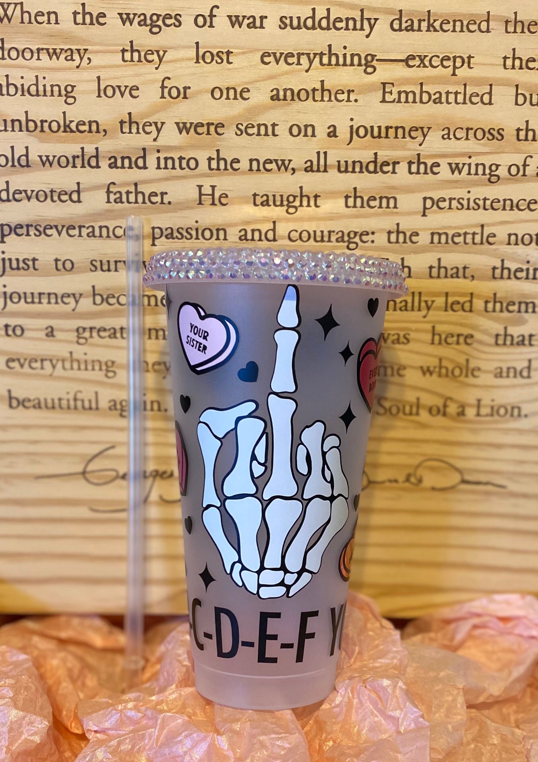 Middle Finger Cold Cup Funny Cold Cup Rhinestone Cold Cup Middle Finger ...