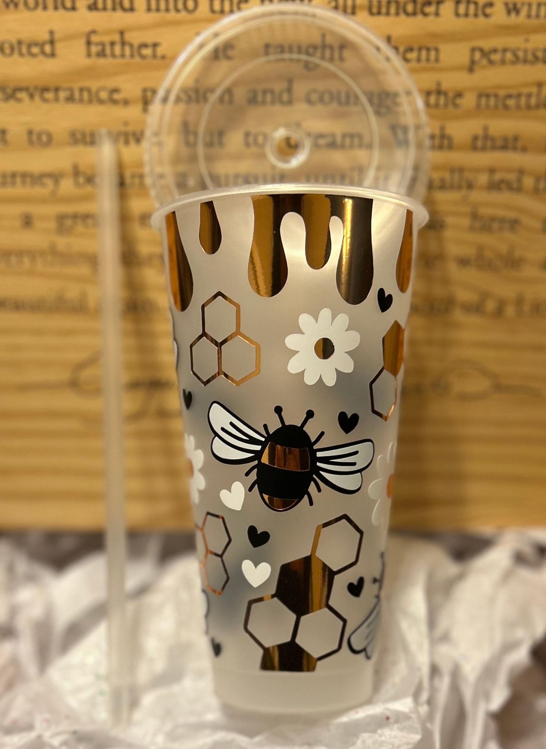 Bumblebee Cold Cup Bee Cold Cup Cold Cup Cute Cold Cup 24oz Cold Cup - Etsy
