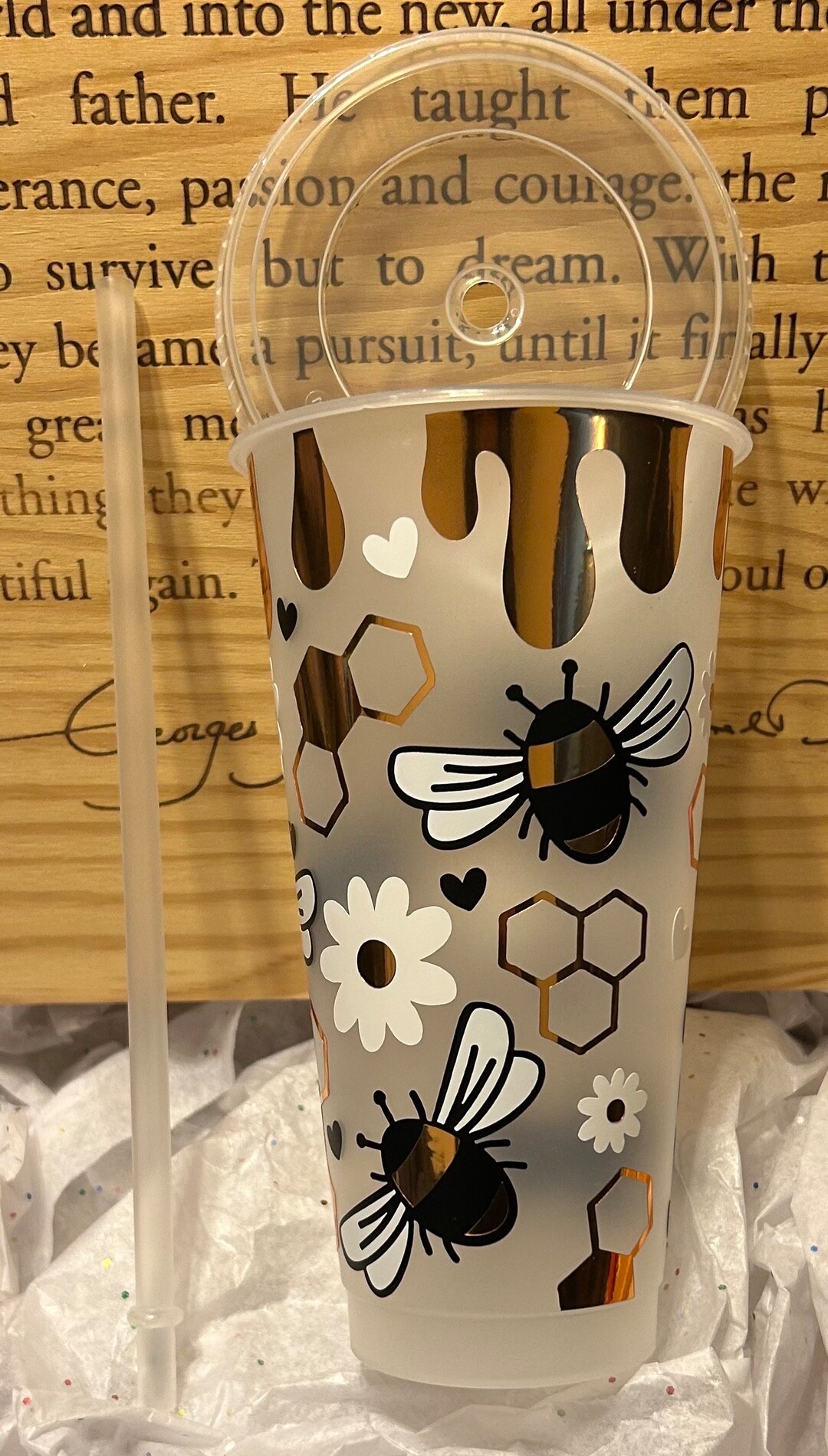 Bumblebee Cold Cup| Bee Cold Cup| Cold Cup| Cute Cold Cup | 24oz Cold ...