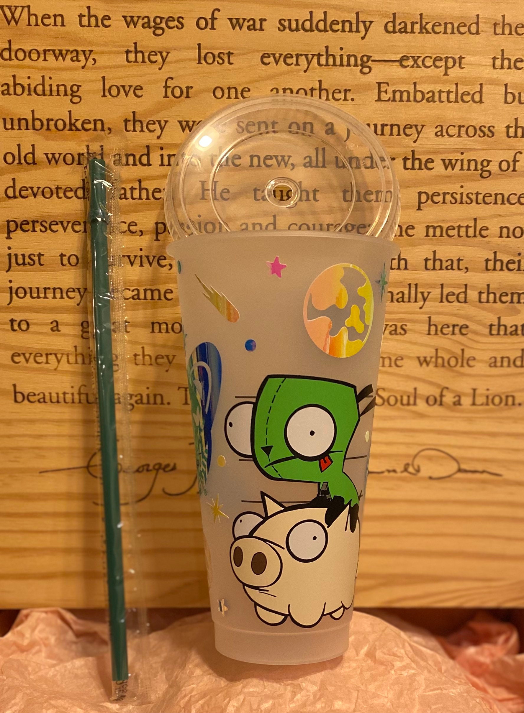 Invader Zim Cold Cup | Gir on Pig Starbucks Cup - Etsy