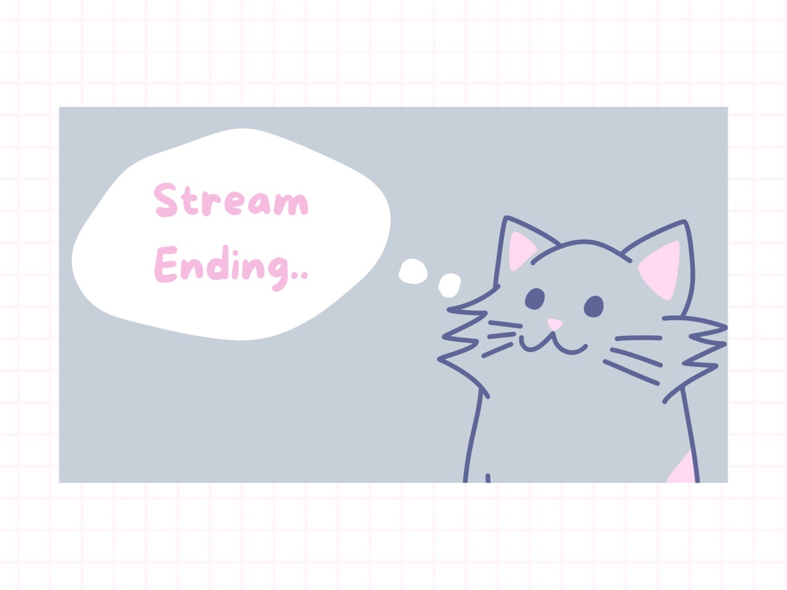 Cat Twitch Stream Overlay Set Kawaii Cat Stream Alerts - Etsy