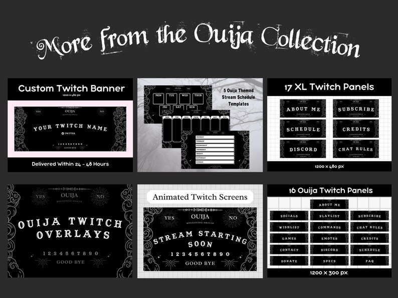 Twitch Panels, Halloween Twitch Panels, Twitch Header, Ouija Twitch ...