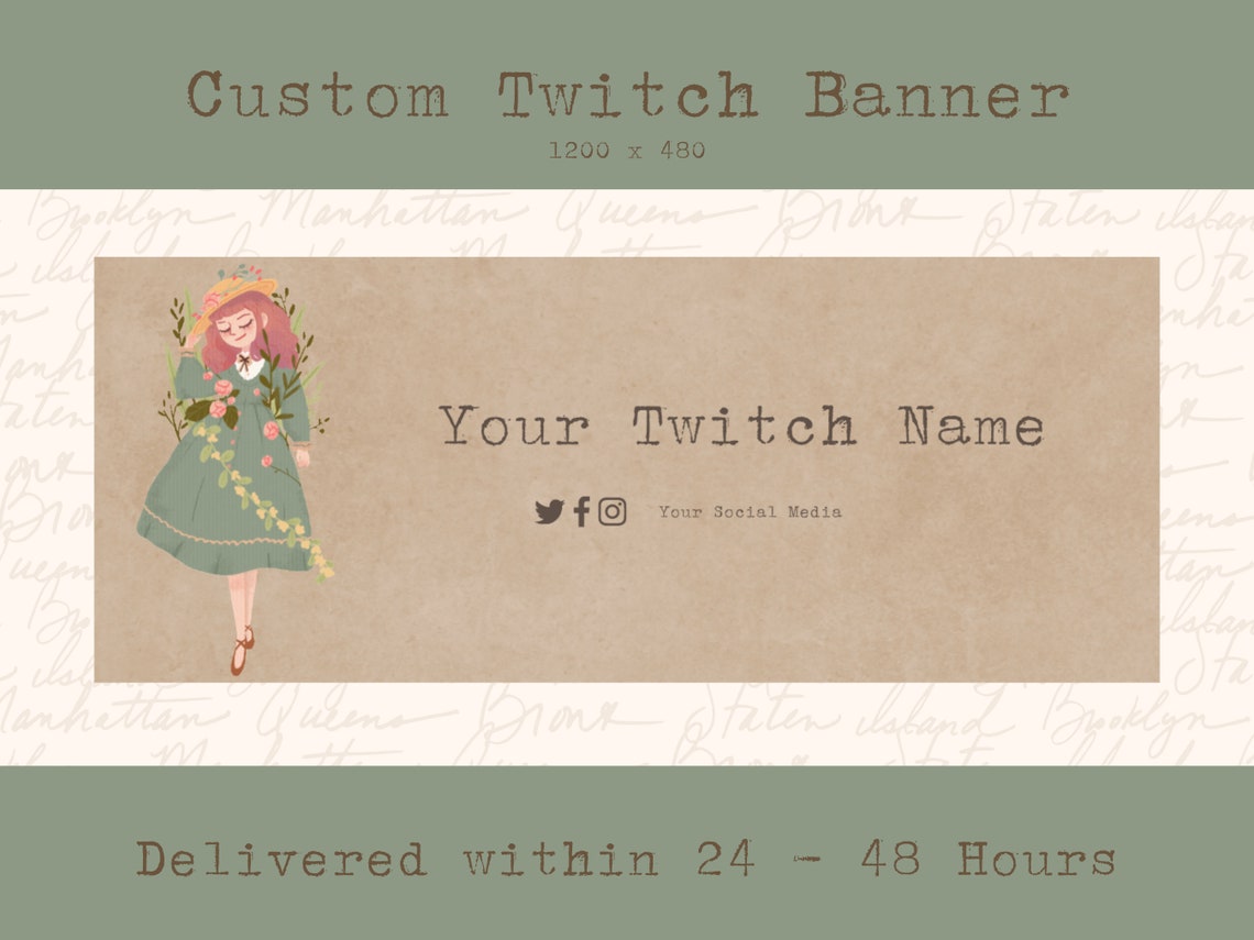 Custom Twitch Banner, Cottagecore Twitch Panel, Twitch Stream Profile ...