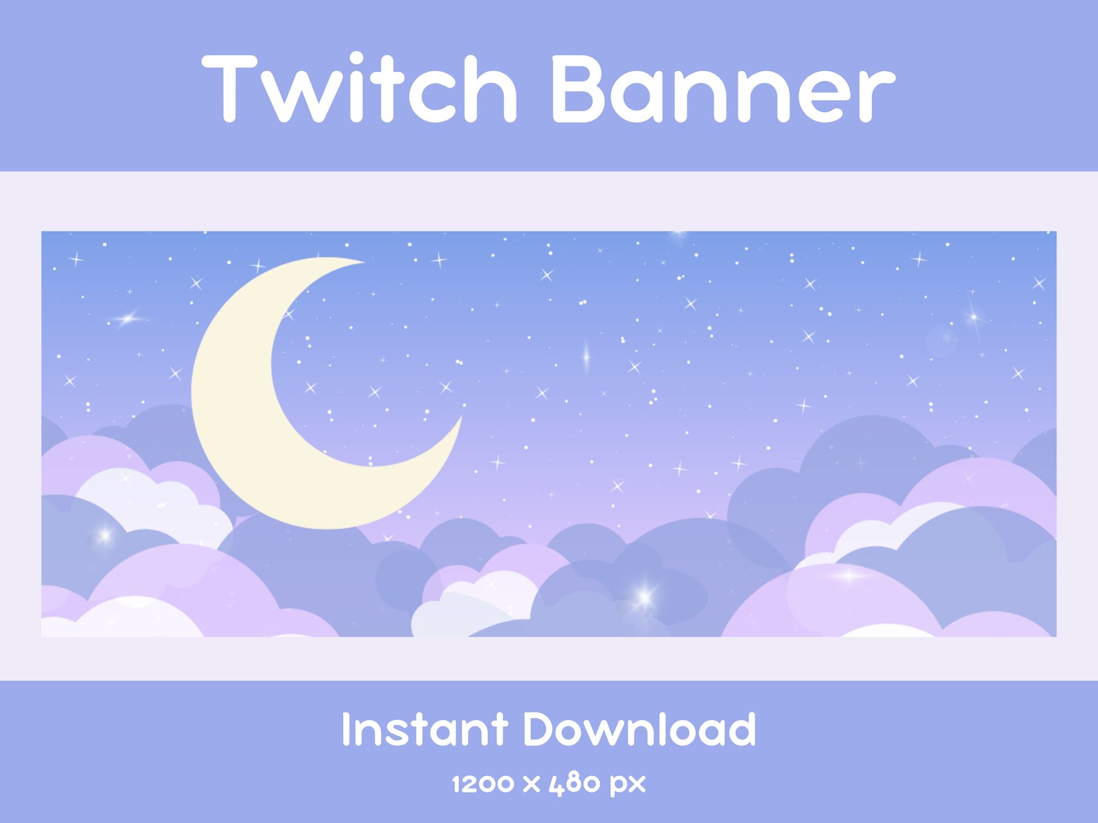 Twitch Banner, Twitch Header, Sailor Moon Twitch Overlay, Kawaii Twitch ...