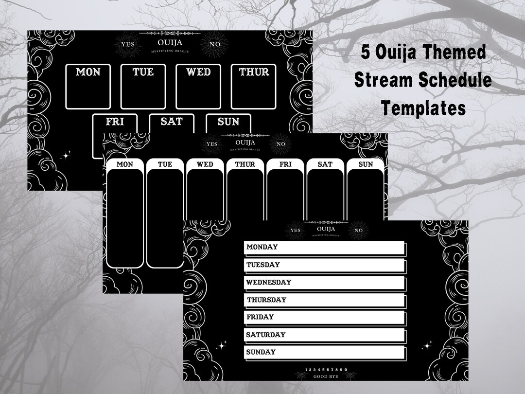 Spooky Ouija Stream Schedule Templates: Vtuber Twitch Planner (PNG) - Etsy