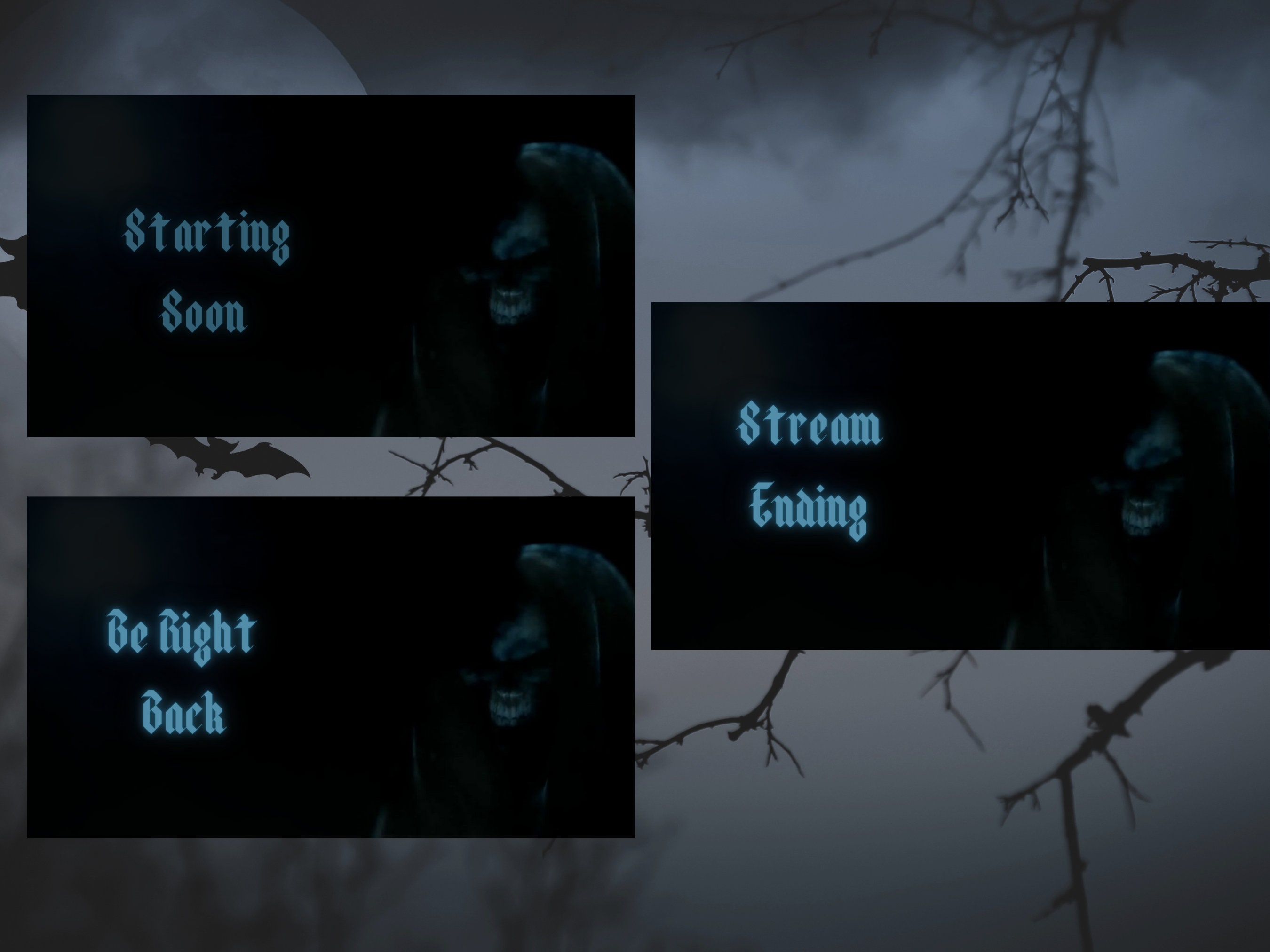 Halloween Animated Twitch Screens, Skeleton Overlay, Twitch Overlay ...