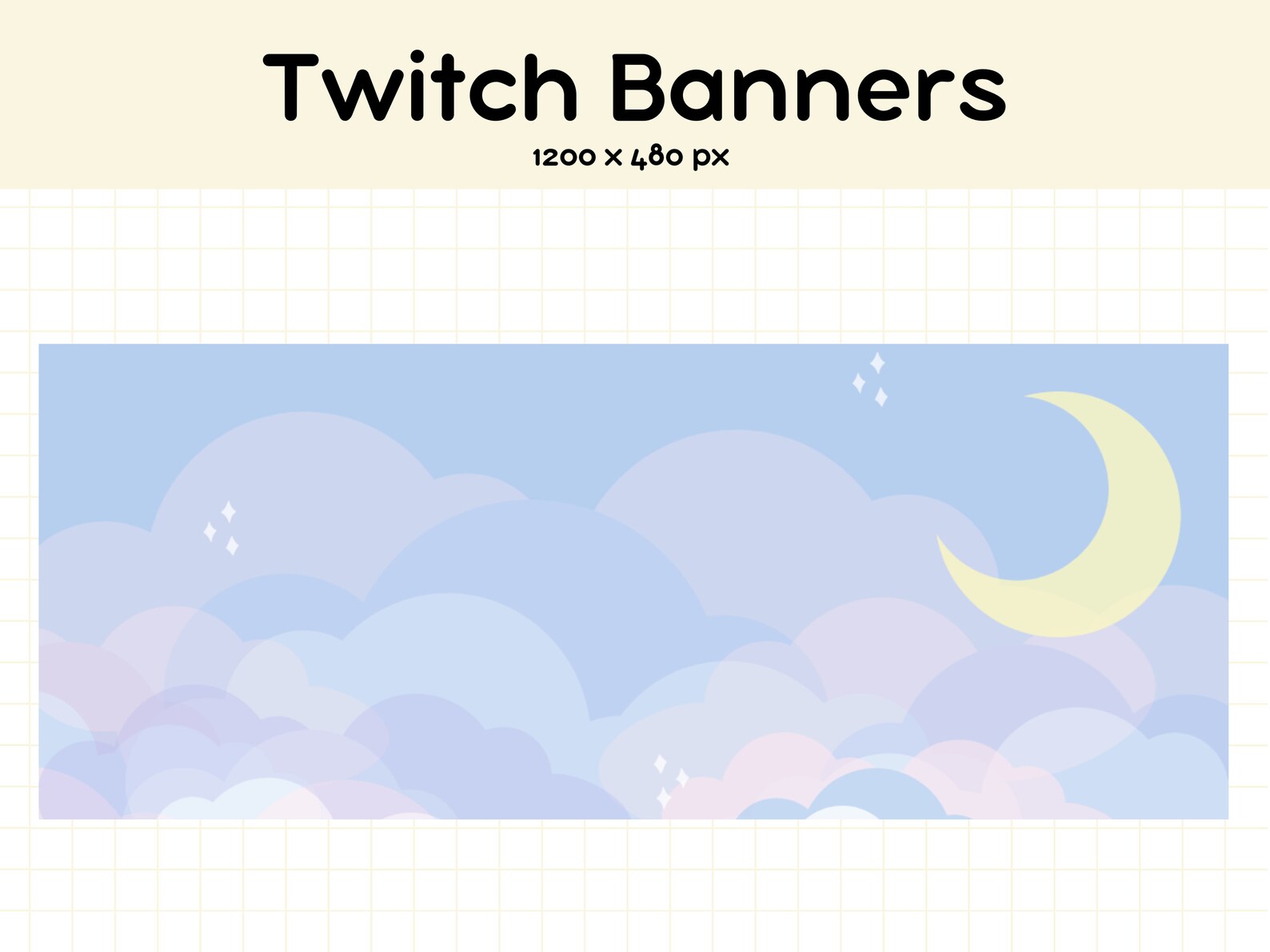 Twitch Banner Clouds Twitch Banner Kawaii Twitch Banner - Etsy