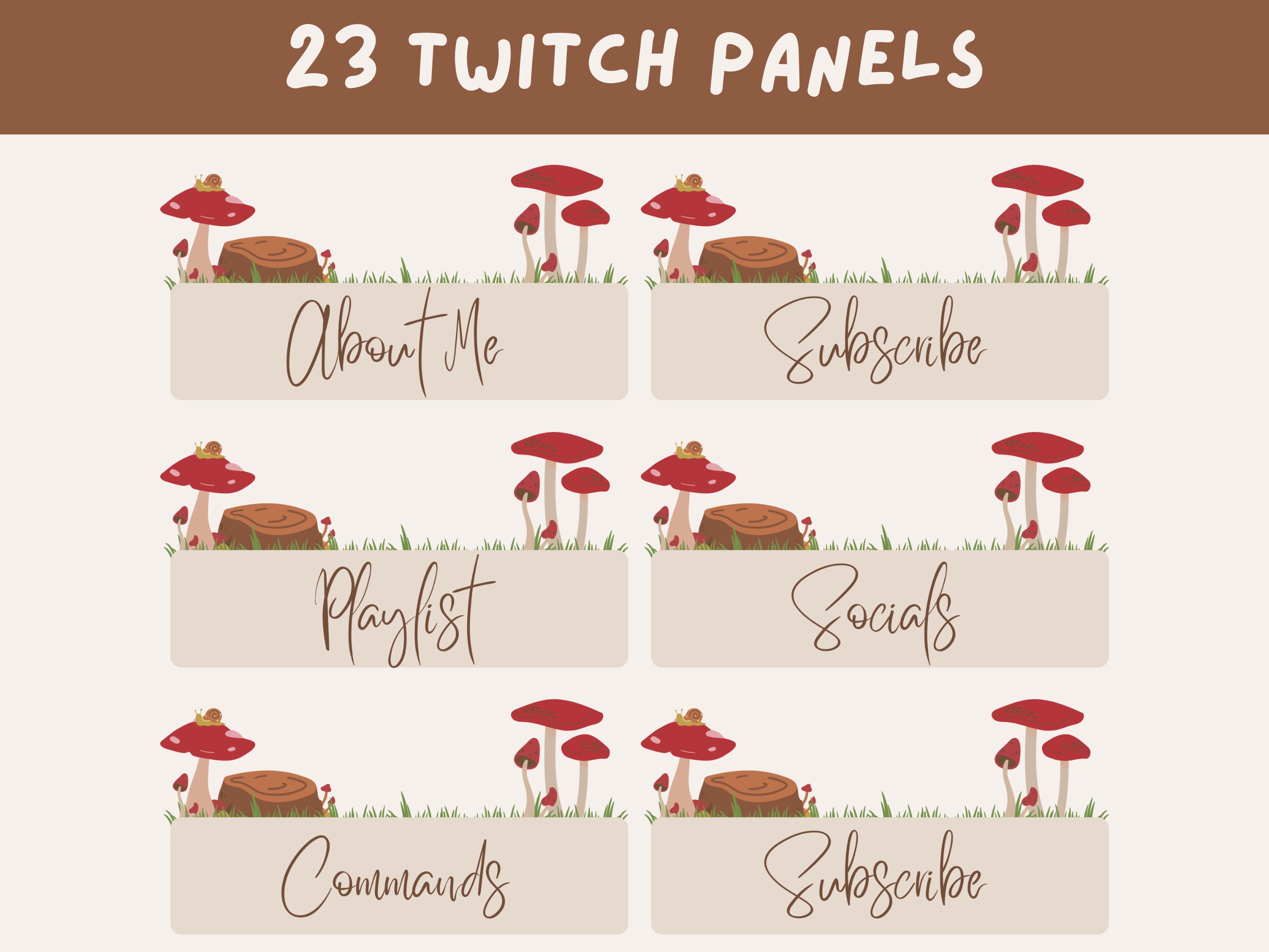 Twitch Panels, Cottagecore Panels, Twitch About Me Panels, Mushroom ...