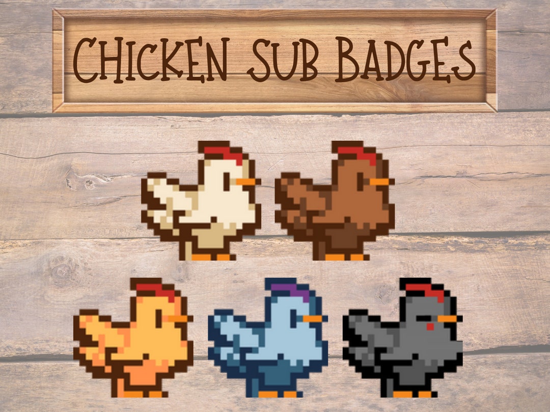 Stardew Valley Chicken Twitch Sub Badges (digital Download) - Etsy