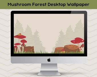 Mushroom Computer Wallpaper - Etsy