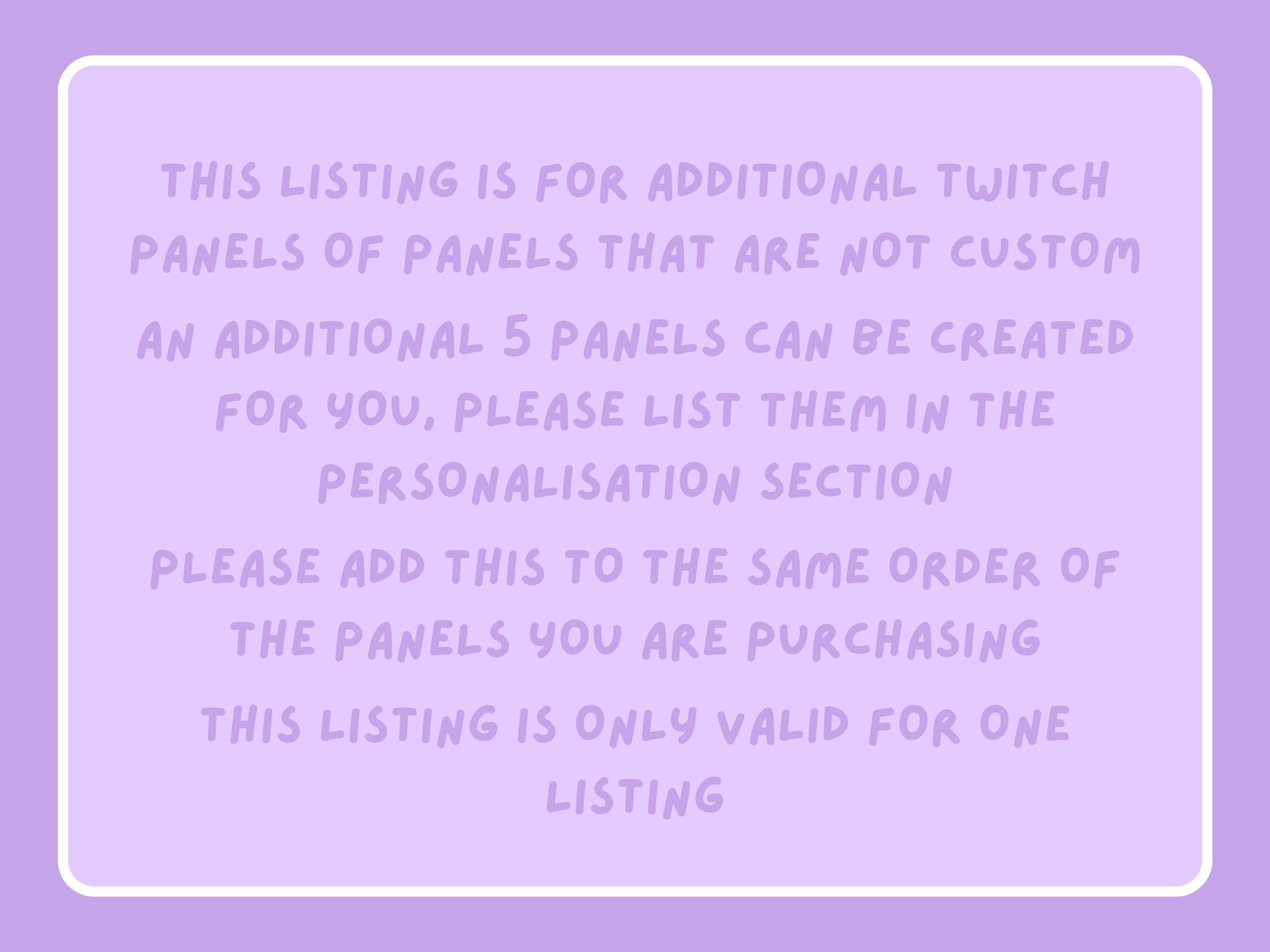 Additional Twitch Panels - Etsy