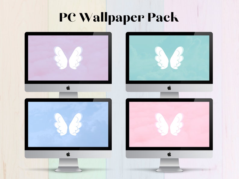 Desktop Wallpaper, PC Wallpaper Pack, Wings Computer Wallpaper, Kawaii ...