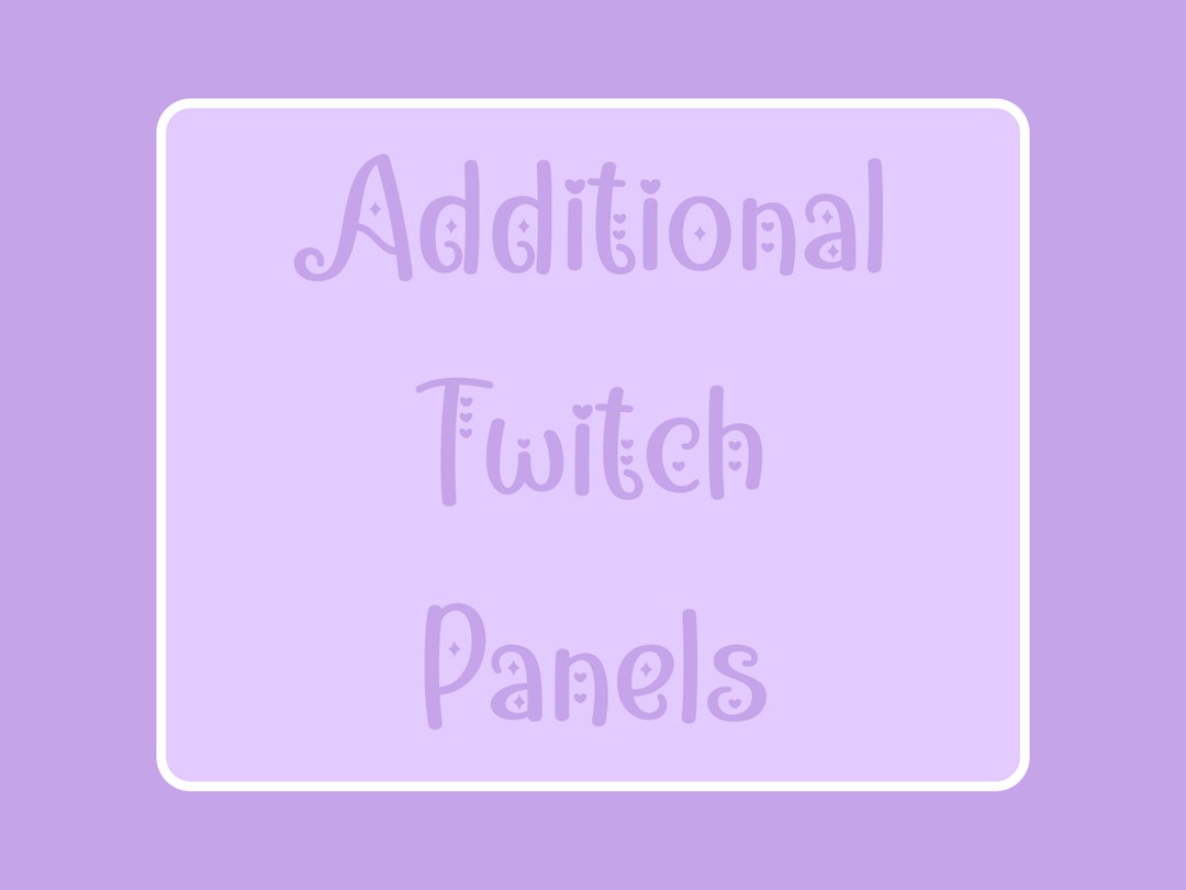 Additional Twitch Panels - Etsy