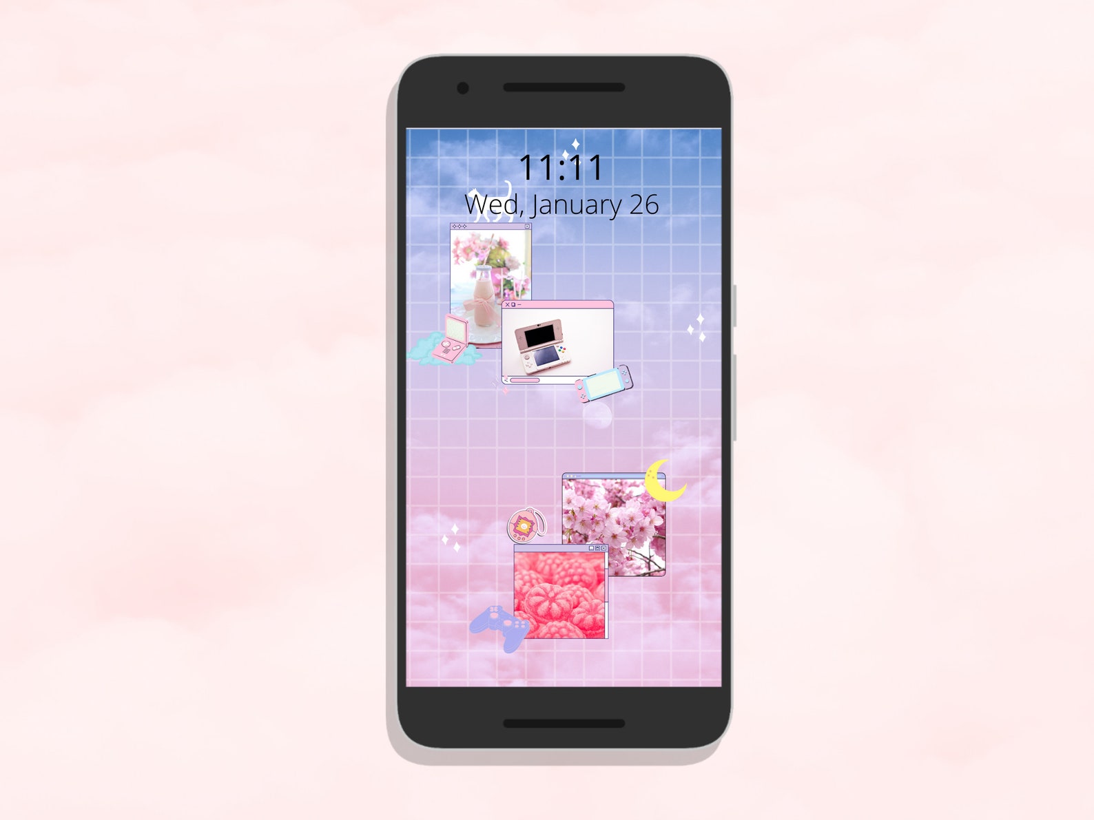 Kawaii Phone Wallpaper, Android Background, Pink iPhone Wallpaper, Cute ...