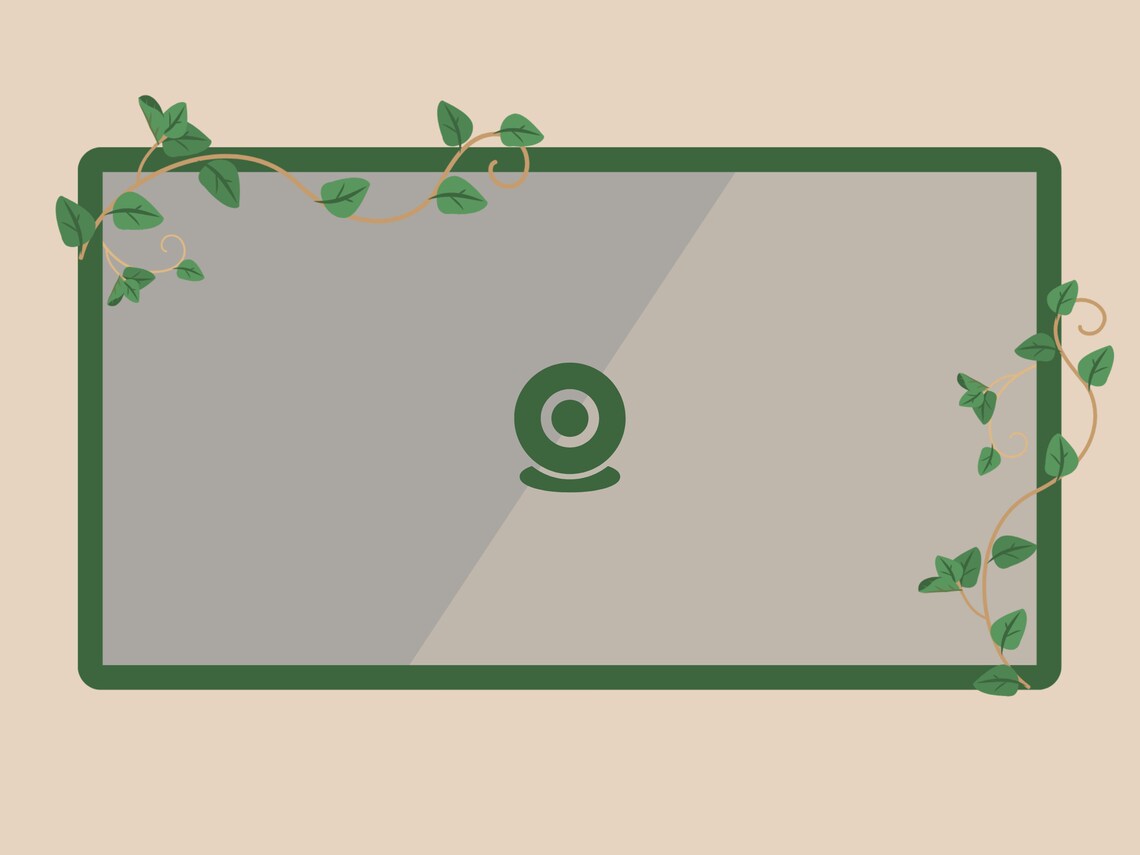 Webcam Overlay Twitch Webcam Border Leaf Overlay Green Cam - Etsy