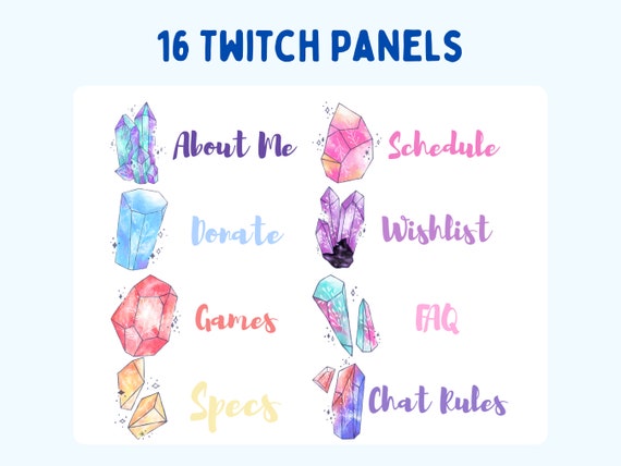 Twitch Panels About Me Panels Gemstone Panels Twitch Panel | Etsy
