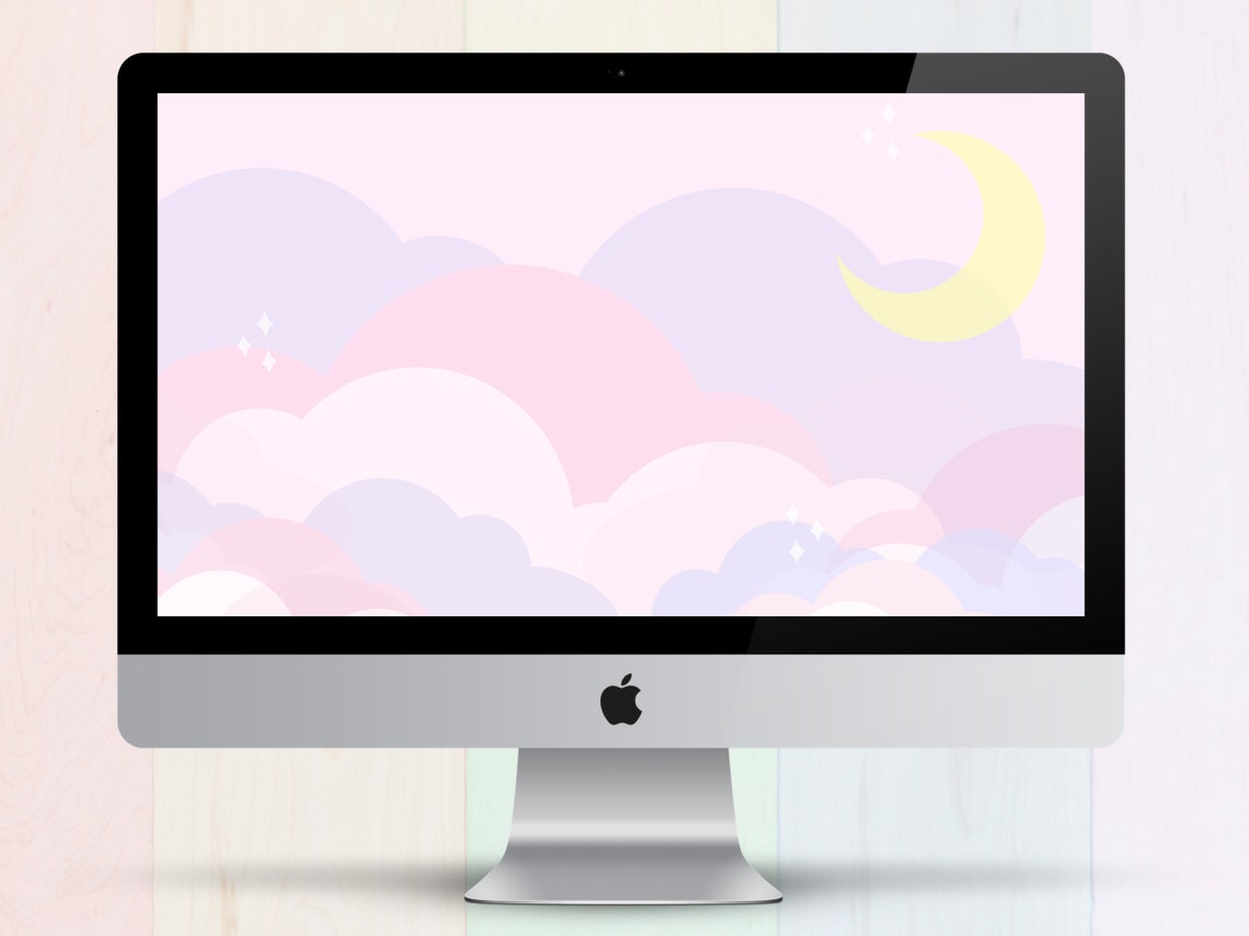 Kawaii Desktop Wallpaper Cloud Wallpaper Cute Computer - Etsy