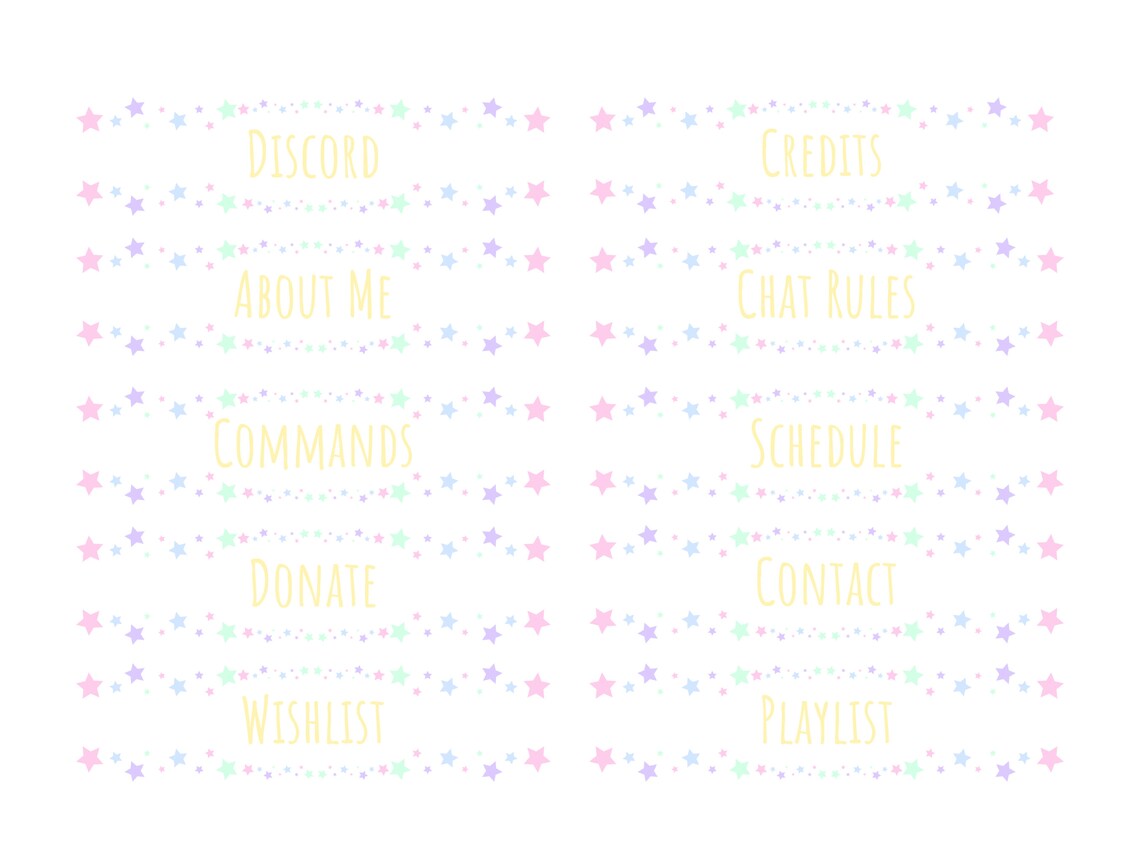 Twitch Panels Pastel About Me Panels Kawaii Stream Panels - Etsy