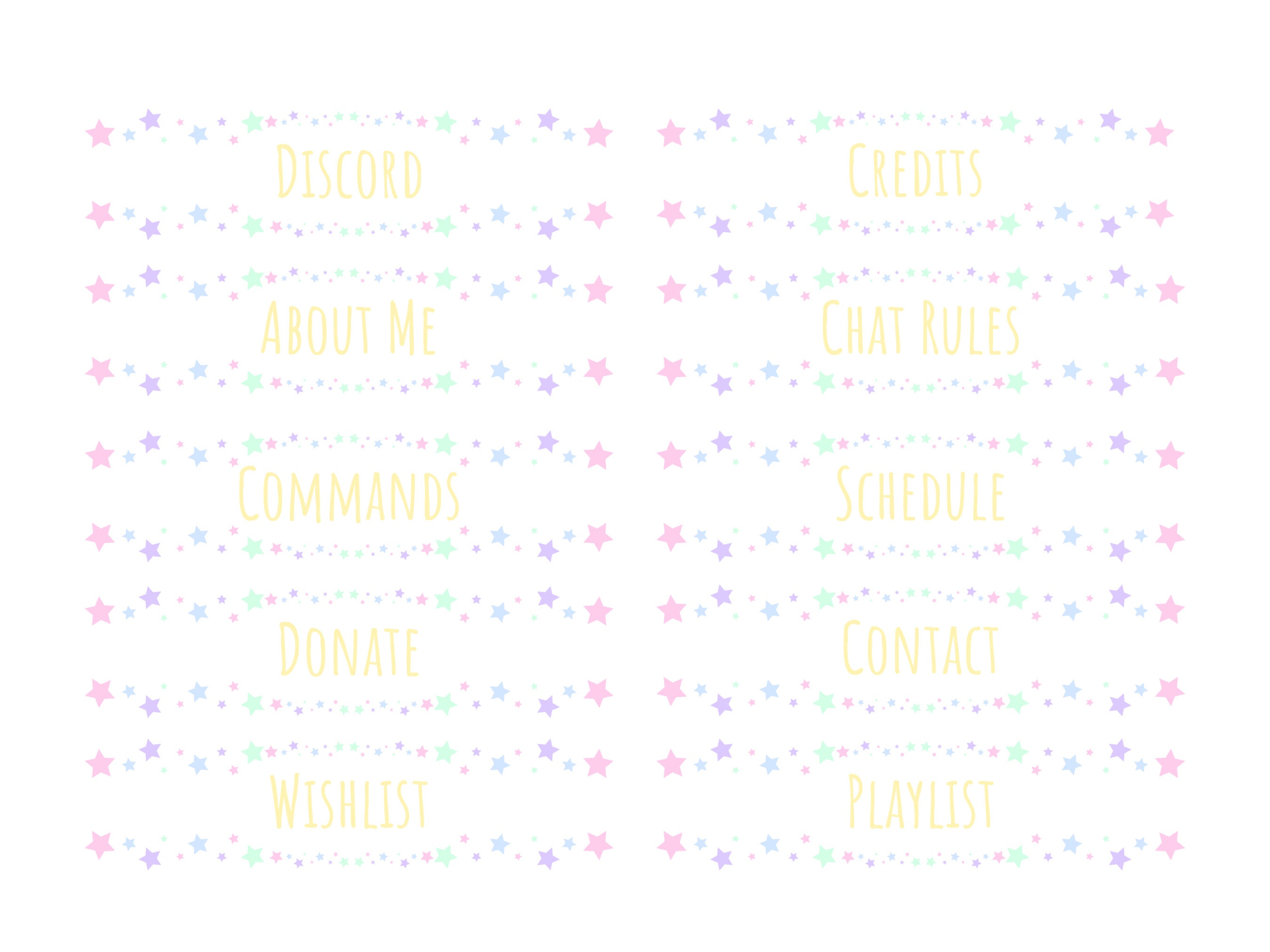 Twitch Panels Pastel About Me Panels Kawaii Stream Panels - Etsy