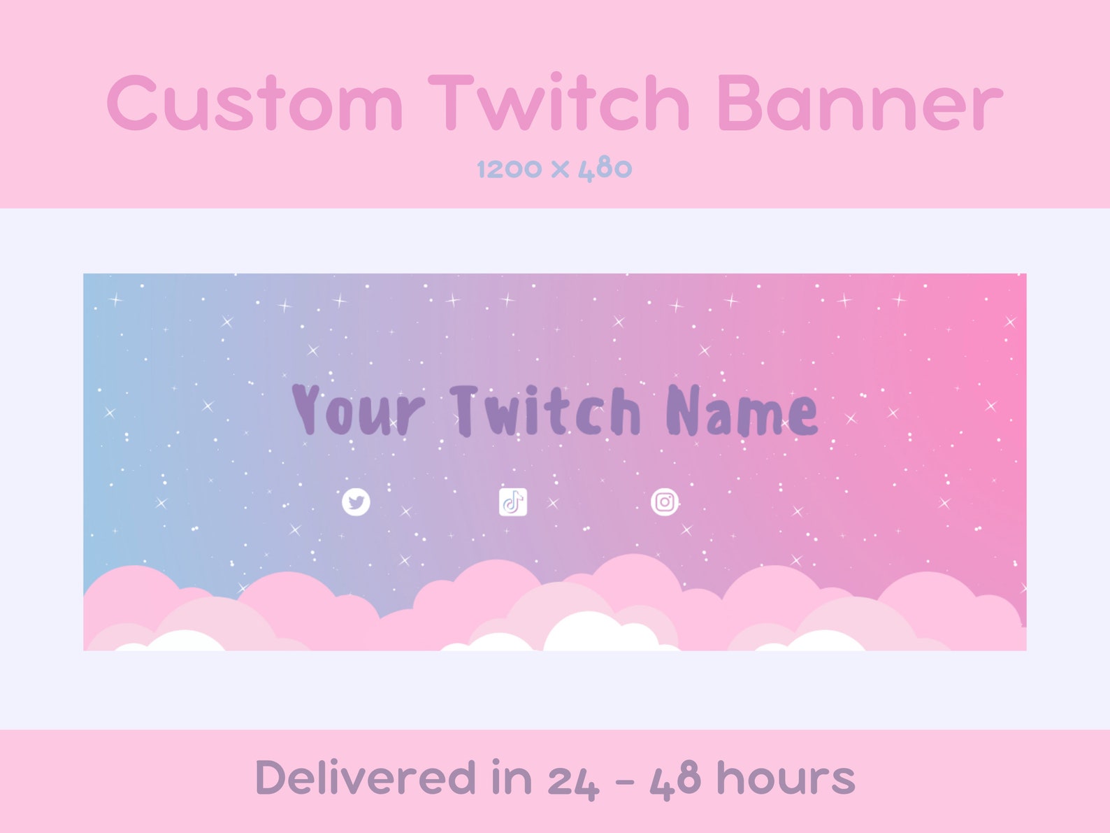 Banner de Twitch personalizado, Banner de perfil de Twitch de Kawaii ...