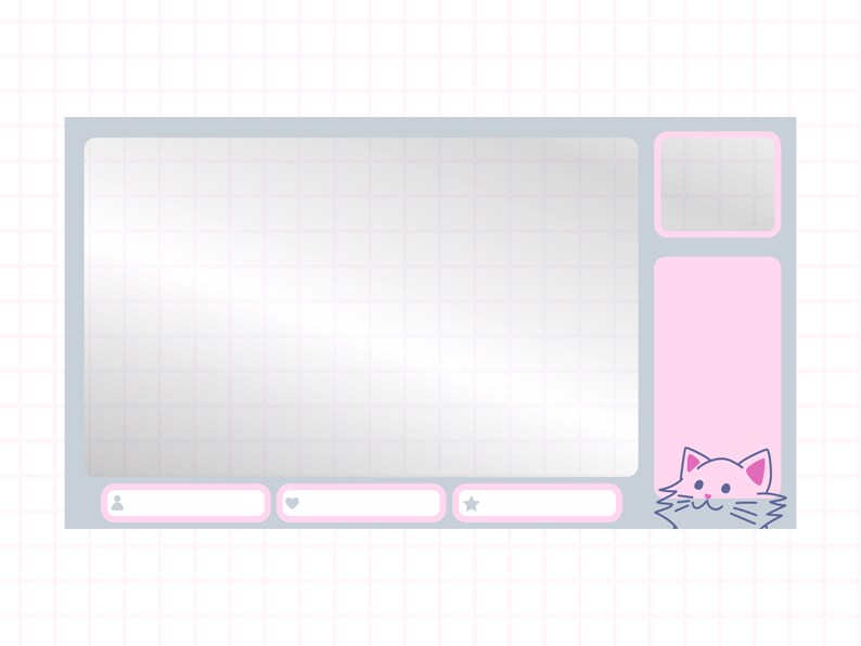 Cat Twitch Stream Overlay Set Kawaii Cat Stream Alerts - Etsy