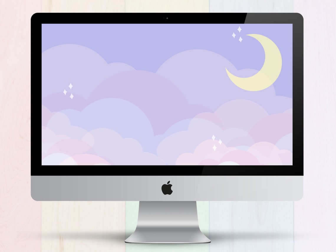 Kawaii Desktop Wallpaper Cloud Wallpaper Cute Computer - Etsy