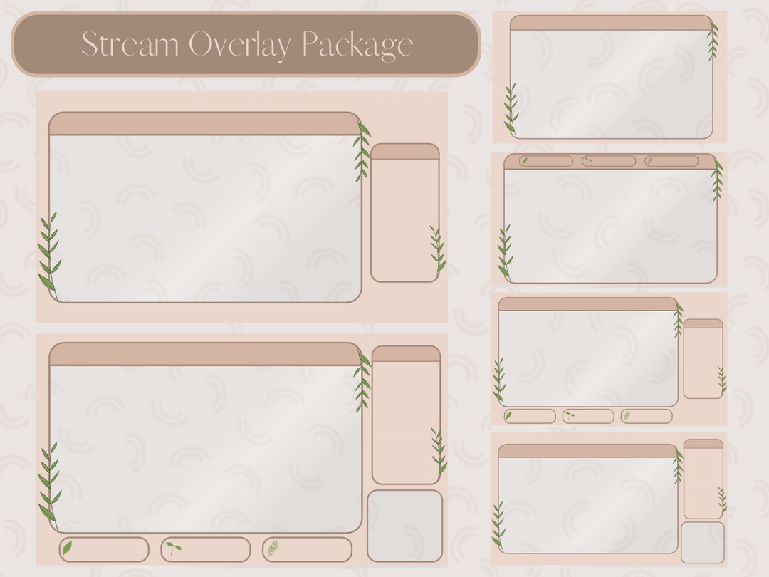 Neutral Twitch Overlay Package: Plant Vine Design (digital Download) - Etsy
