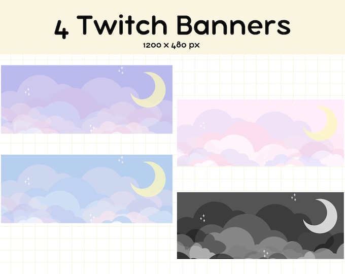 Custom Twitch Banner, Celestial Stream Banner, Customizable Banner for ...