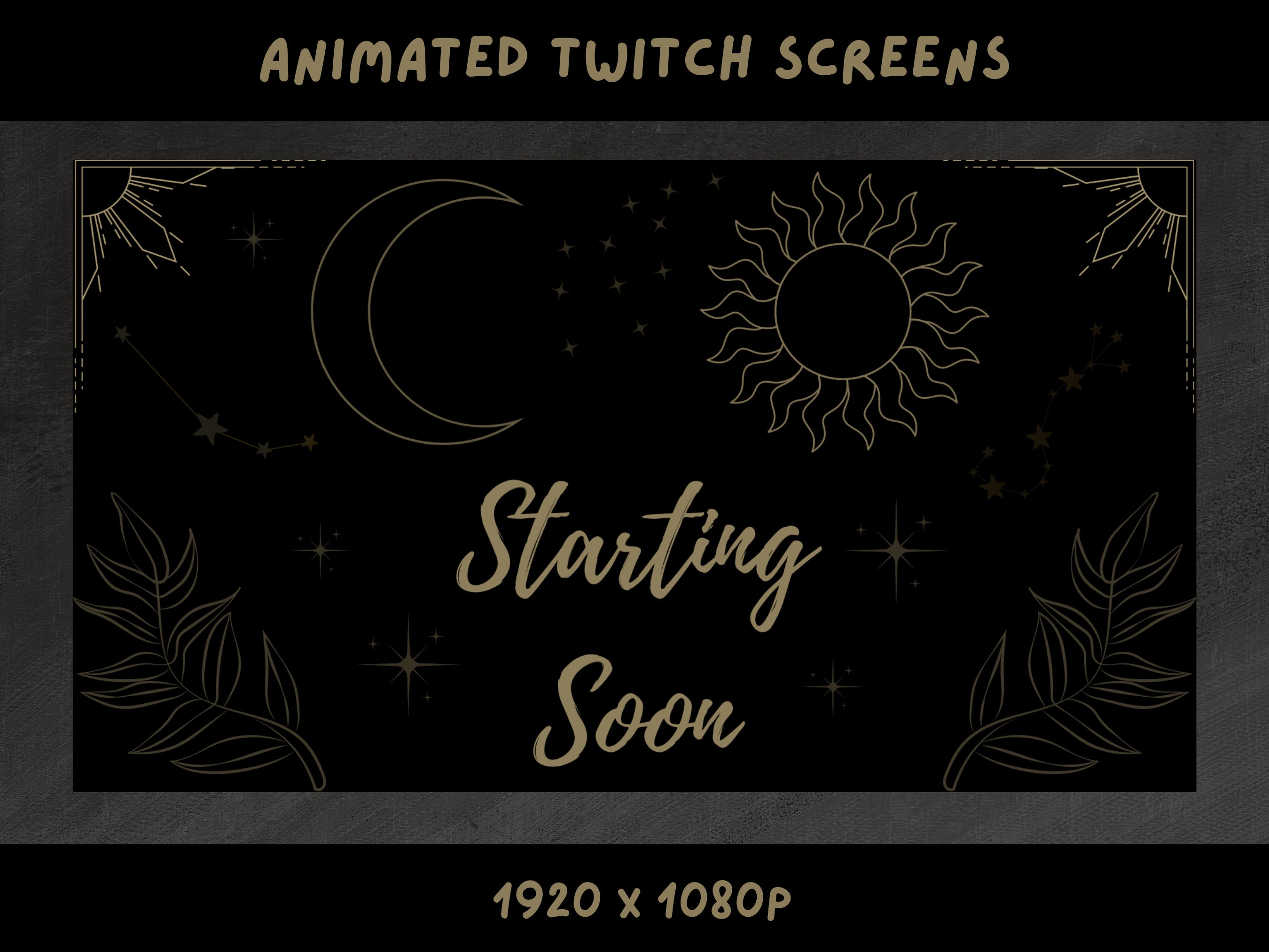 Celestial Twitch Screens, Moon Twitch Overlay, Animated Twitch Screens ...