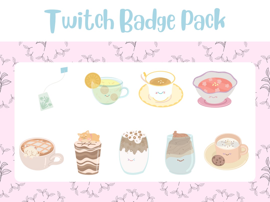 Twitch Suibscriber Badge Pack, Twitch Bit Badges, Coffee Badges, Kawaii ...