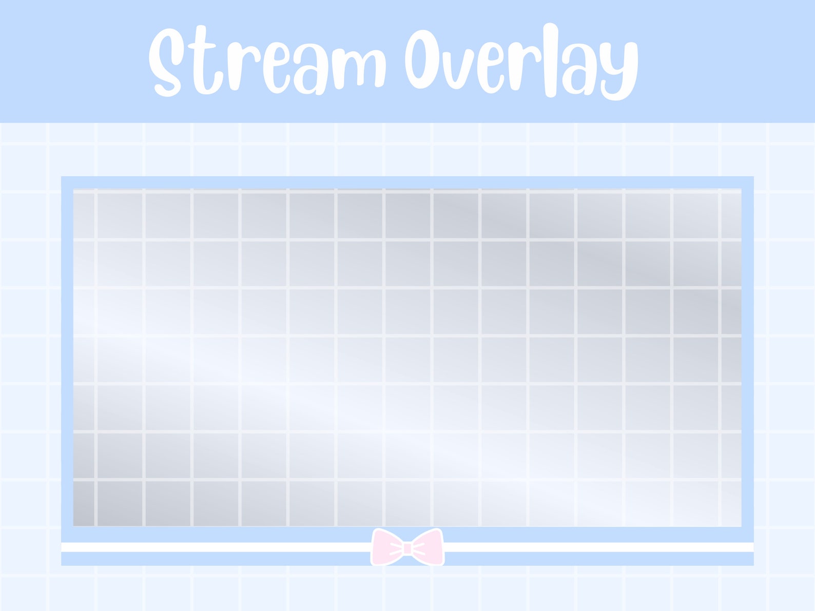 Twitch Overlay, Blue Bow Stream Overlay, Stream Overlay, Youtube ...