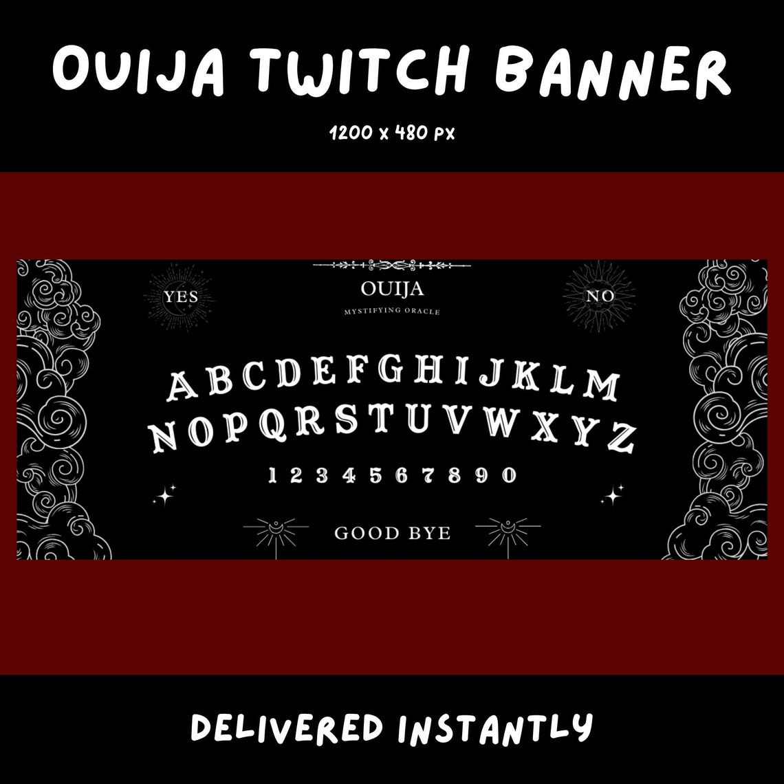 Ouija Twitch Banner: Goth Horror Streamer Profile - Etsy