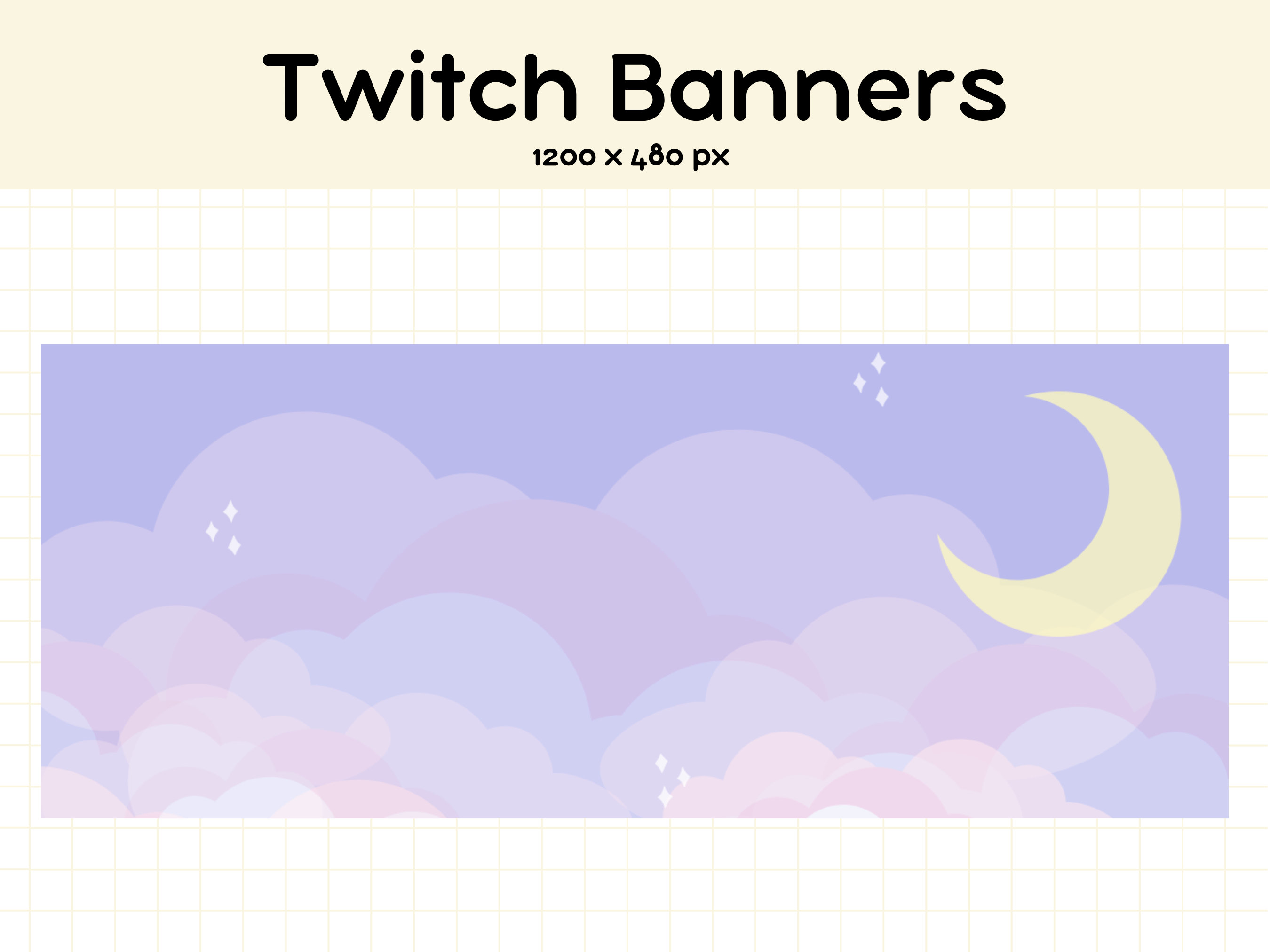 Twitch Banner Clouds Twitch Banner Kawaii Twitch Banner - Etsy