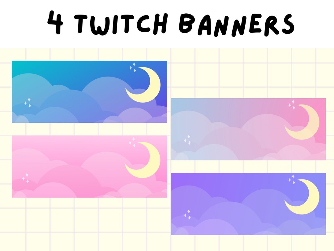 Twitch Banner, Clouds Twitch Banner, Kawaii Twitch Banner, Twitch ...