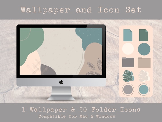Desktop Wallpaper Computer Icon Set Wallpaper for Mac & | Etsy