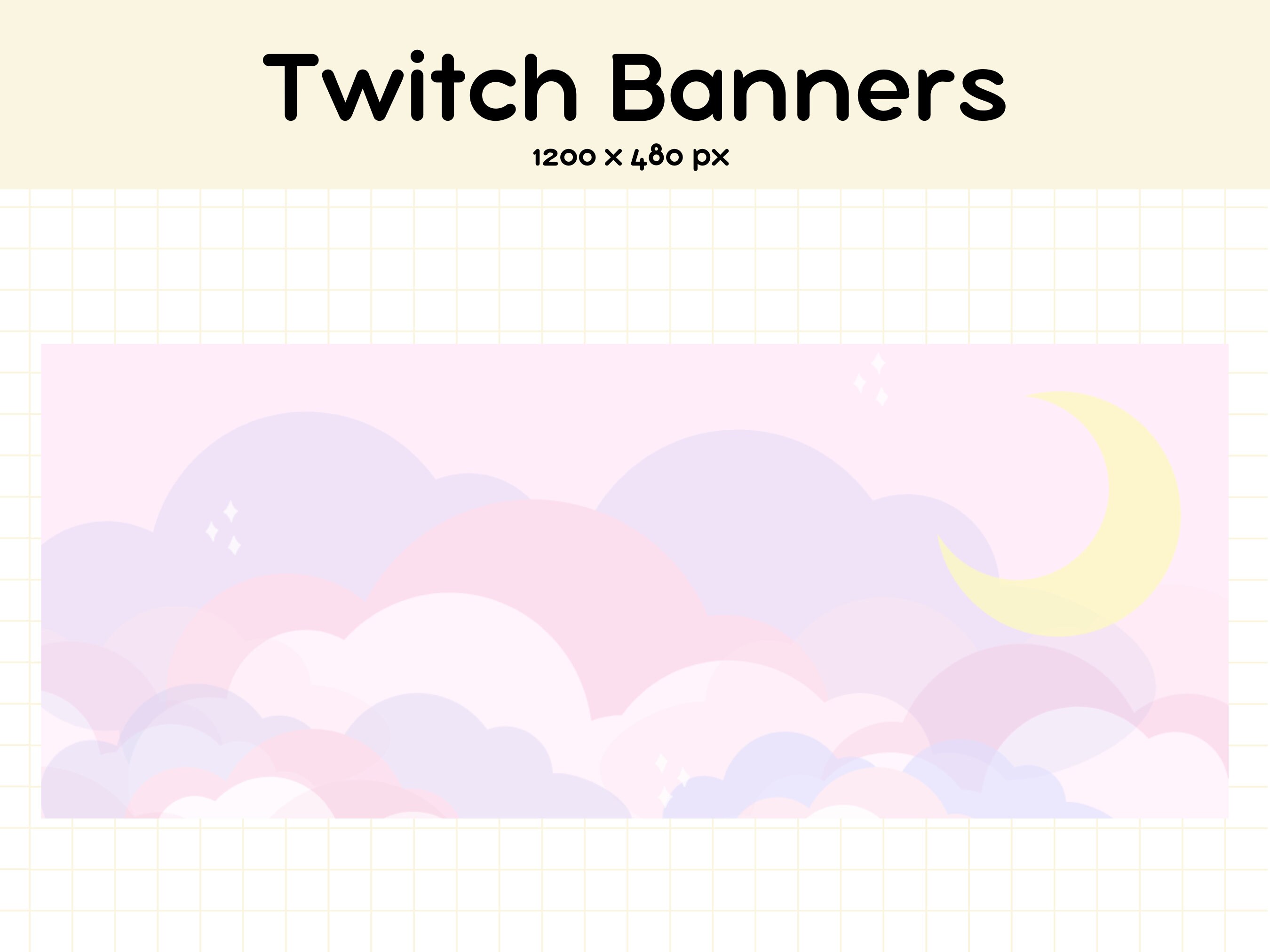 Twitch Banner Clouds Twitch Banner Kawaii Twitch Banner - Etsy