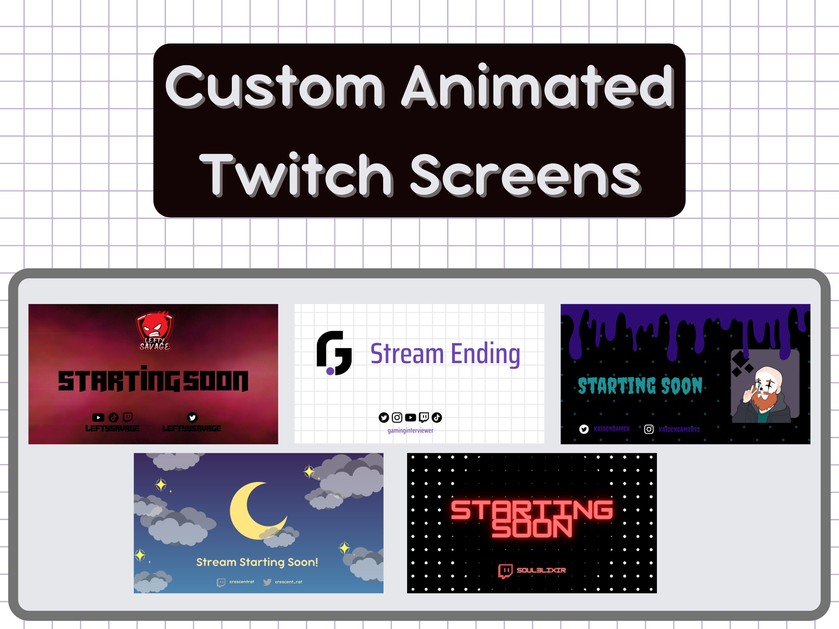 Custom Animated Twitch Screens: Personalized Overlay - Etsy UK