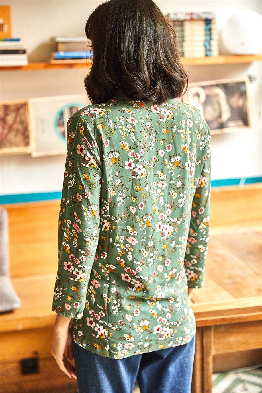 Floral Button Down Shirt for Women, Flower Printed Long Sleeve Button ...