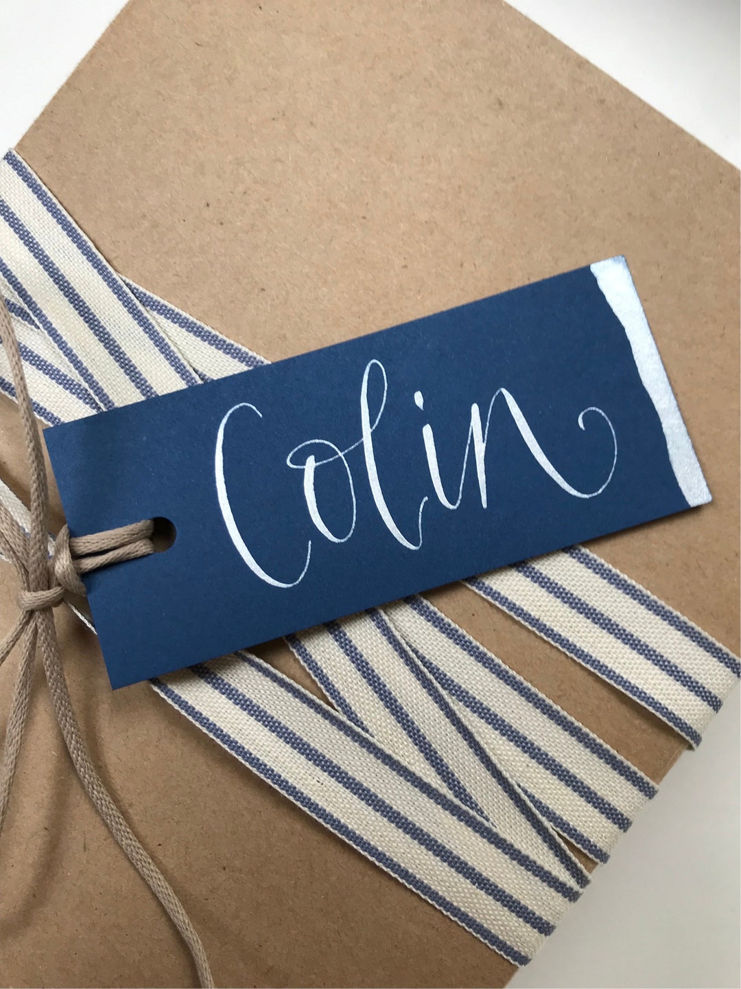 Blue Gift Tag, Personalised for Birthday for Gift Wrapping, Written in ...