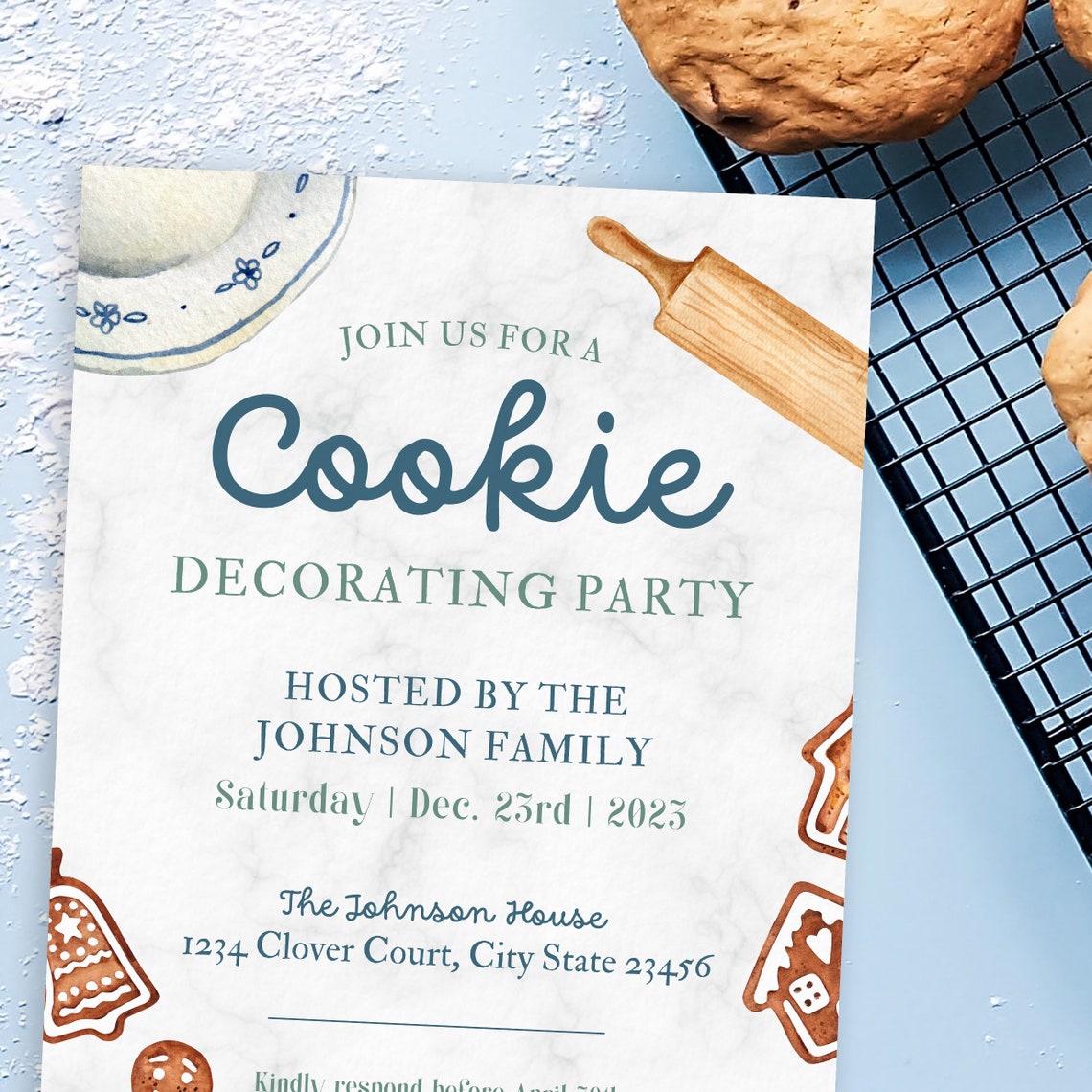 Cookie Decorating Party Invitation -digital File / Template / Download ...